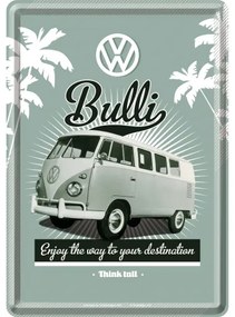 Postershop Plechová pohlednice - VW Bulli (Enjoy the Way to Yours Destination)