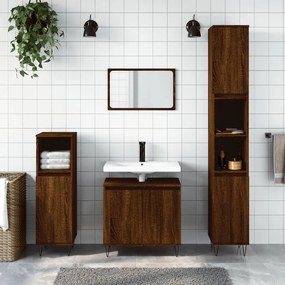 3dílný set koupelnového nábytku hnědý dub kompozitní dřevo,  3190282