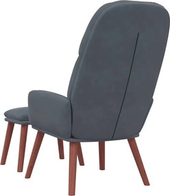 Relaxační křeslo s podnožkou tmavě šedé samet 3315117