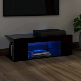 vidaXL TV skříňka s LED osvětlením 90 x 39 x 30 cm [804244] Barva: Černá