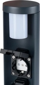 BRILAGI - Venkovní lampa se 2 zásuvkami SCHUKO PILLAR 1xG9/11W/230V IP44 antrac