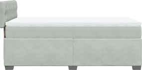 Box spring postel s matrací světle šedá 100x200 cm samet 3288540