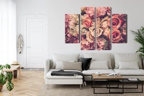 Vícedílný obraz Jemné Barevné 3D Květiny Nedostatek Nedostatek Přírodní plátno 160x120