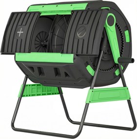 Outsunny 200 l kompostér, 94 × 67 × 98 cm – rychlý kompostér s větracími otvory a posuvnými dvířky, odolný plast | Aosom
