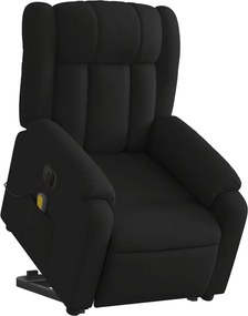 Elektrické zvedací masážní polohovací křeslo černé textil 3205354