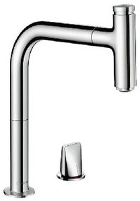 Hansgrohe M71 - Dřezová baterie M7119-H200 s výsuvnou sprškou, 2-otvorová instalace, sBOX, chrom 73804000