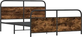 Kovový rám postele bez matrace kouřový dub 200 x 200 cm 3318642