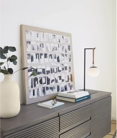 Černá kovová stolní lampa s plastovým stínidlem (výška 60 cm) Monteiro – Kave Home