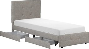 Postel s úložným prostorem, světle šedá, 90x200, DOREA Kondela 0000413712
