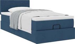 Osmanský postel s matrací modrá 90x200 cm textil 3311351