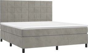 Box spring postel s matrací světle šedá 160x200 cm samet 3143031