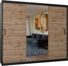 GiB Meble Šatní skříň BREGI SZ250 Barva: Votan/černá