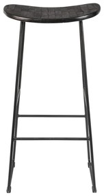 Černá barová stolička z teakového dřeva (výška sedáku 76 cm) Tangle – White Label