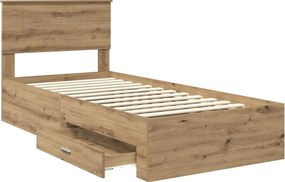 Rám postele s čelo Dub artisan 90 x 200 cm Kompozitní dřevo 3410948