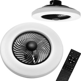 Toolight Toolight, LED stropní svítidlo s ventilátorem APP1552-C, černá-bílá, OSW-05181