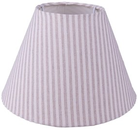 Béžové pruhované látkové stínidlo lampy - Ø 26*17 cm / E27