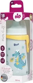 NIP Kids cup láhev s pítkem PP 330ml modrá / od 18 měsíců