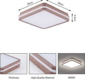 Brilagi -LED Venkovní stropní svítidlo BENE LED/24W/230V 26x26 cm hnědá IP54