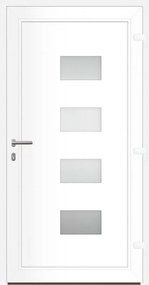 Vchodové dveře bílé 100 x 200 cm hliník a PVC 3157062