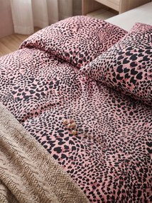 Sinsay - Ložní souprava s motivem srdcí ve stylu leopardího vzoru - béžová