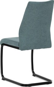 Jídelní židle CELINE - zelená látka / černé kovové nohy