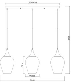Globo 155520-3HS - Lustr na lanku LAVUS 3xE27/60W/230V