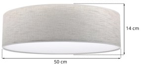 Stropní svítidlo Stone, 1x světle béžové textilní stínítko/bílé PVCové stínítko, (bílé plexisklo), (fi 50cm)