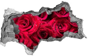 Wallmuralia Samolepící nálepka na zeď Kapky na růžích 95x73 cm