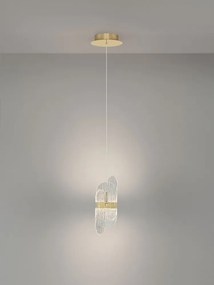 Kovové LED stmívatelné závěsné svítidlo v mosazné barvě se skleněným stínidlem ø 14 cm Lucien – Nova Luce