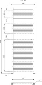 Gamma Erga Proper, topné těleso 1200x450 mm, 650W, bílá, ERG-LAV-PROP-12045-WH