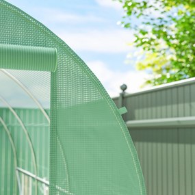 Outsunny Fóliový skleník Skleník na rajčata Fóliový tunelový skleník s oknem Zelený 350 x 200 x 200 cm | Aosom