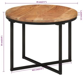 Konferenční stolek 45x45x35 cm masivní akáciové dřevo a železo - Default Title