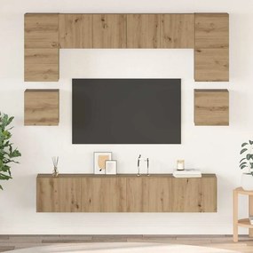 Sestava TV skříněk 8 ks Artisanový dub Kompozitní dřevo 3393335