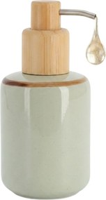 Dávkovač mýdla Elva, zelená/s dřevěnými prvky, 300 ml