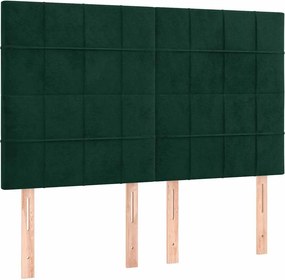 Rám postele bez matrace tmavě zelená 140 x 190 cm samet 3125754