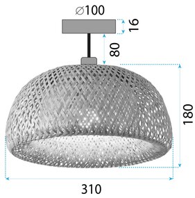 Toolight Toolight, stropní svítidlo 1xE27 APP1577-5C, přírodní hnědá, OSW-03618