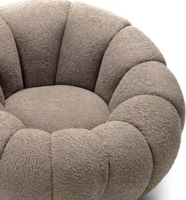 Designové otočné křeslo Venezia bouclé cappuccino