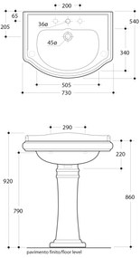 Kerasan RETRO keramické umyvadlo 73x54cm, bílá 104701