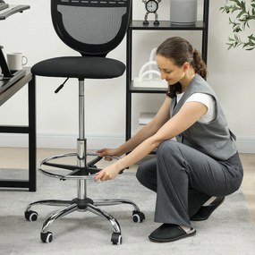 Vinsetto Kancelářská židle, pracovní židle, židle k psacímu stolu, výškově nastavitelná, čalouněná, černá