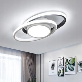 Lampa Sufitowa Czarna Plafon Bialy Led Nowoczesna Salonu Sypialni 39W 6500K