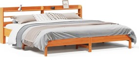Postel bez matrace voskově hnědá 200 x 200 cm masivní borovice 3306878