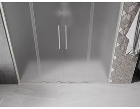 Mexen Velar Duo, posuvné sprchové dveře do otvoru 170 cm, 8mm sklo námraza, broušená ocel, 871-170-000-32-97