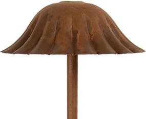 Rustikální rezavý kovový zápich houba L - Ø 14*41 cm