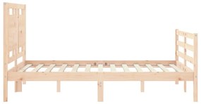 Rám postele s čelem 140 x 200 cm masivní dřevo,  3194051