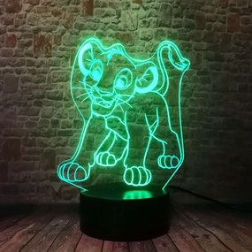 3D LED Lampička Simba Lví král