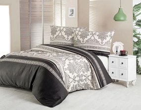 Saténové francouzské prodloužené povlečení LUXURY COLLECTION 1+2, 240x220, 70x90cm AHISKA černá