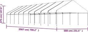 vidaXL Altán se střechou bílý 20,07 x 5,88 x 3,75 m polyethylen [3155525]