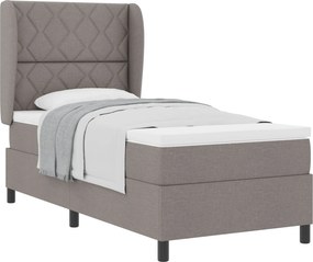 Postel s boxspringem s čelo Taupe 100 x 200 cm textil 3340617