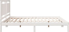 Prodloužený rám postele bez matrace bílý 200 x 220 cm masiv 3309208