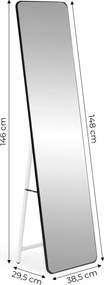 Volně stojící zrcadlo DUO 148 cm černé